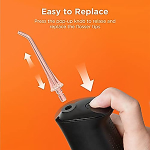 Bitvae Water Dental flosser for Teeth, Cordless Water Teeth Cleaner Picks, IPX7 Waterproof Water Flosser, 3 Modes 6 Jet Tips, USB Rechargeable Water Dental Picks for Cleaning (Black)