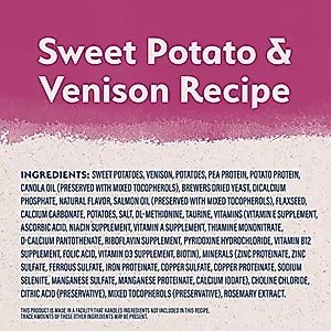 Natural Balance Limited Ingredient Adult Grain-Free Dry Dog Food, Reserve Sweet Potato & Venison Recipe, 4 Pound (Pack of 1)