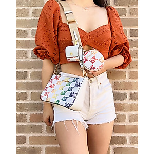 Michael Kors Jet Set Price Medium Crossbody W Tech Accessories Rainbow MK Logo