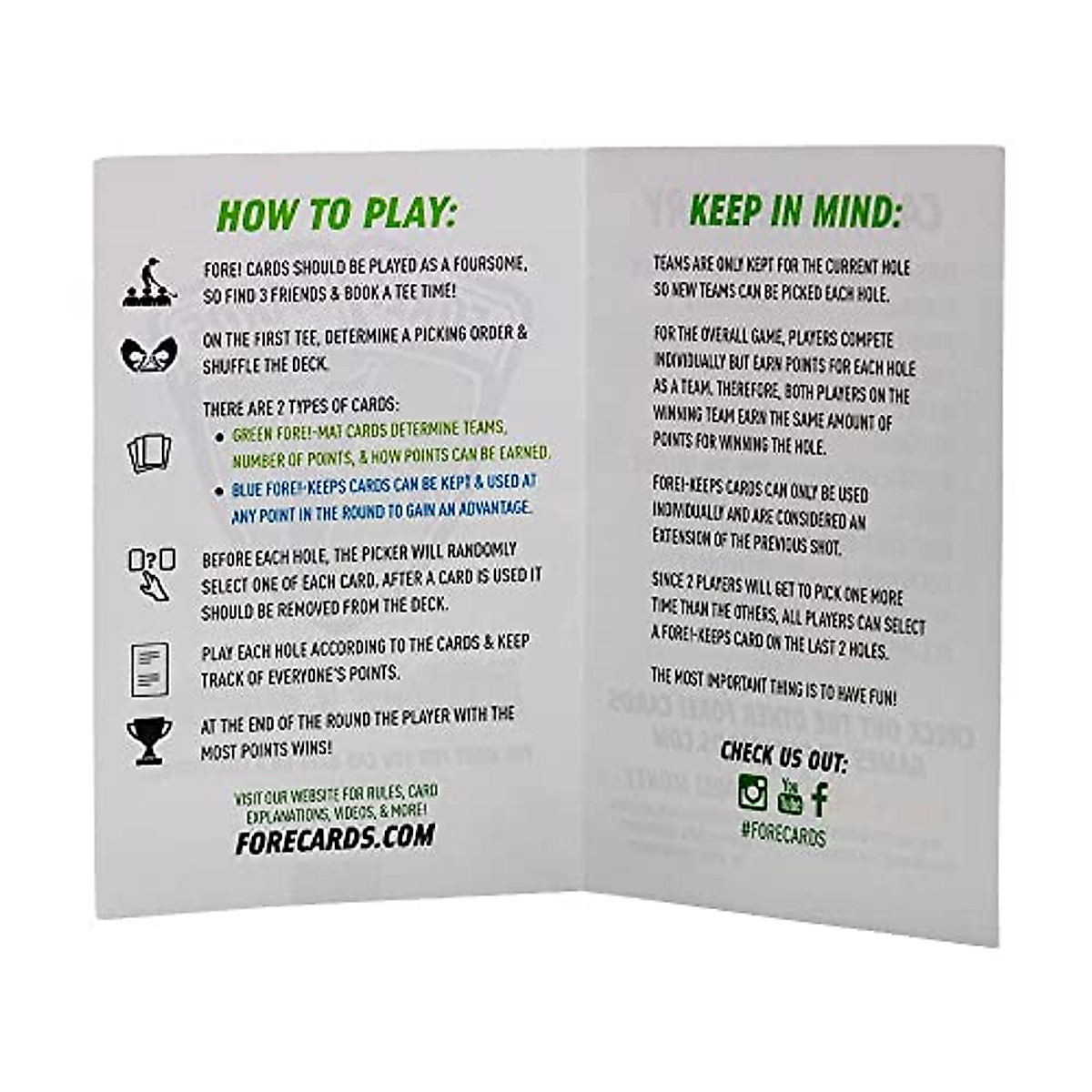 Fore! Cards On-Course Golf Game | Fun Interactive Golf Game | Spice Up Your Next Round | 50 Card Deck Makes Every Hole a Different Challenge | Perfect for Any Golfer