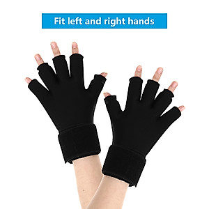 Luguiic Finger Arthritis Compression Ice Glove for Women and Men, Adjustable Wrist Strap Hand Wrist Ice Pack Pain Relief for Arthritis, Carpal Tunnel, Tendinitis Cold&Heat Therapy S Pack of ONE