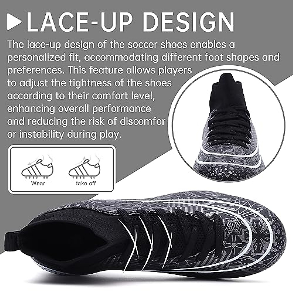 Mens Soccer Cleats Women Football Cleats Soccer Shoes for Big Boy Tacos de Futbol para Hombre High Top Football Shoes Zapatos de Futbol para Hombres Professional Training Football Boots AG FG