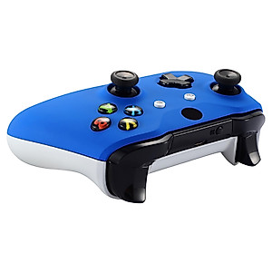 eXtremeRate Blue Soft Touch Front Housing Shell Case for Xbox One S/X Controller, Comfortable Replacement Kit Faceplate Cover for Xbox One Wireless Controller Model 1708 - Controller NOT Included