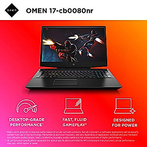 OMEN by HP 2019 17-Inch Gaming Laptop, Intel i7-9750H, NVIDIA GeForce RTX 2070 (8 GB), 16 GB RAM, 512 GB Solid-State Drive, VR Ready, Windows 10 Home (17-cb0080nr, Shadow Black)