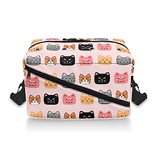 Kathyboom Cute Cats Yarn Storage Organizer Stain Resistant Yarn Bag with Shoulder Straps, Knitting & Crochet Supplies Yarn Holder Crochet Gift