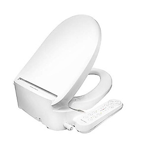 Coway Bidetmega 150 Smart Electronic Bidet Seat with Innovative i-WAVE Technology (For Rounded Toilet Bowl), Bidetmega 150R, White