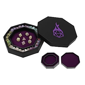 Forged Dice Co. Dice Tray Arena Rolling Tray and Storage Compatible with Any dice Game, D&D and RPG Gaming (Purple)