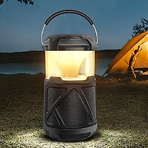 RIDALUX Portable Bluetooth Speakers LED Atmosphere Camping Lantern Outdoor, IPX6 Waterproof Wireless Speaker with LED Lights for Patio, Yard, Party, Hiking, Gift for Men Women Fathers