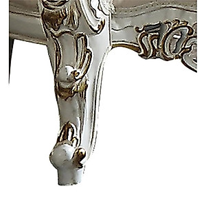 Acme Picardy II Loveseat with 4 Pillows in Fabric and Antique Pearl