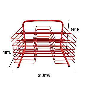 MetCrafted Desktop Art Drying Rack, Red, Eight-Shelf
