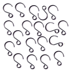[80 Pack] Crystal Bead Curtain S Shape Hook 25mm Mini Stainless Steel Wire Hook DIY Jewelry Accessories Tiny Ornament Hooks for Sun Catcher Glass Ball Chandelier Pendant Christmas Tree Baubles