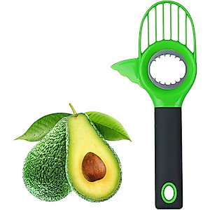 3 in 1 Avocado Slicing Tool – Avocado Cutter with Grip Handle for Fruit and Vegetables Avocado Slicer Splitter Pitter and Cutter with Comfort Handle Avocado Knife Tool for Kitchen Food Vegetable