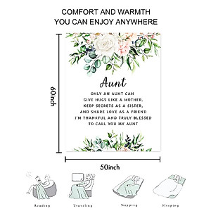 Aunt Gifts from Niece Nephew, Best Aunt Ever Gifts for Aunts from Niece Aunt Flannel Blanket for Auntie Birthday Gifts from Niece Christmas for Aunt Soft Throw Blanket 60"*50"