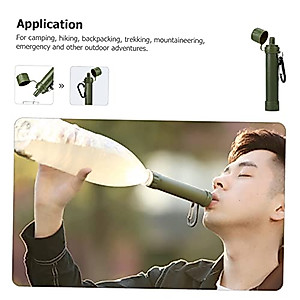 CLISPEED Water Bottle Straw Outdoor Filter Water Purification Tablets Water Filter Backpacking System Water Distiller Flat Water Bottle Portable Camping Hand Warmer Abs Travel