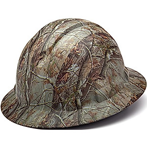 Pyramex Ridgeline Full Brim Hard Hat, 4-Point Ratchet Suspension, Matte Camo Pattern