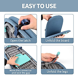 Foldable Ironing Board, Travel Ironing Board with Heat Resistant Ironing Board Cover, Easily Folds for Convenient Storage.