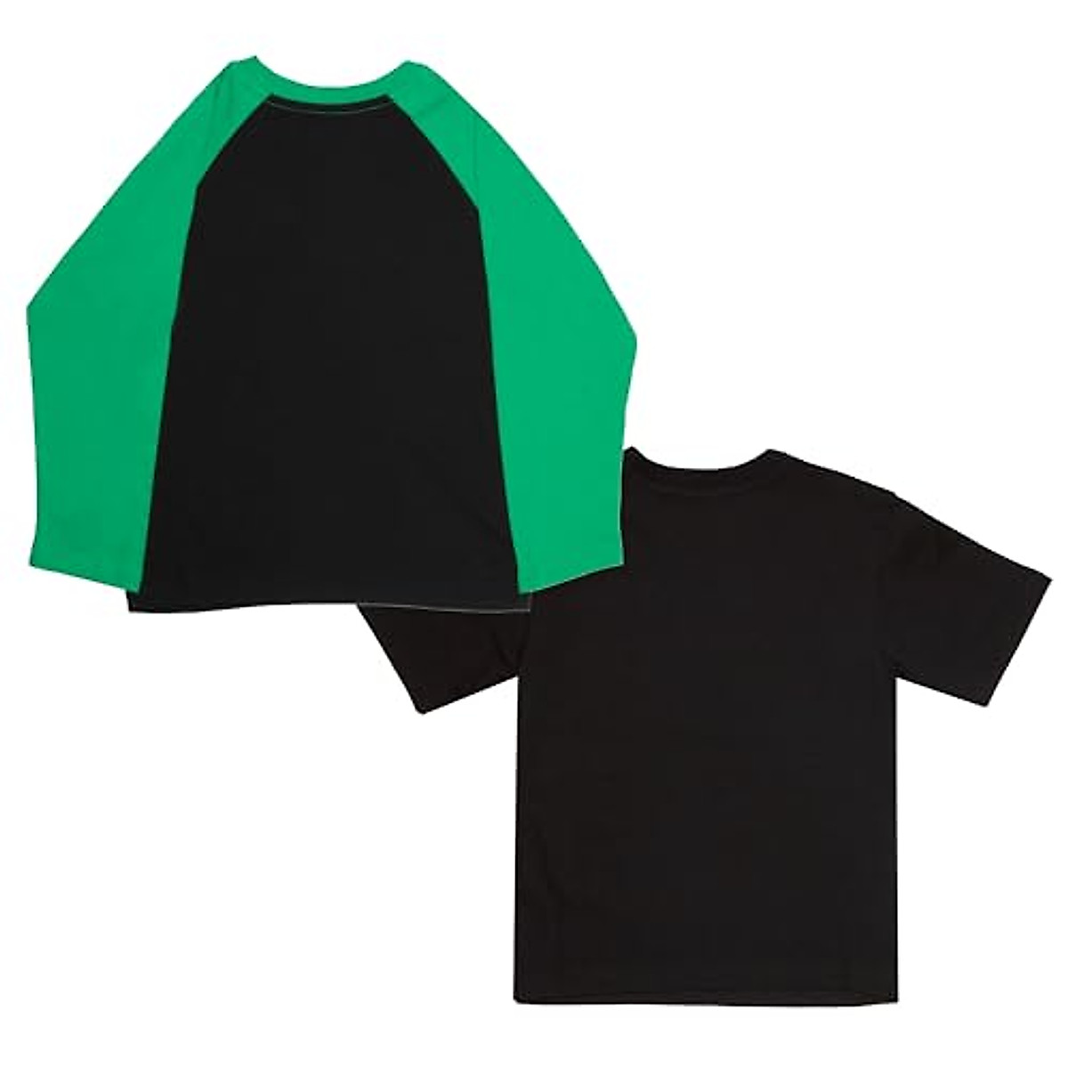 Minecraft Boys Video Game Character Graphics Long Short Sleeve Tees, Black, 4