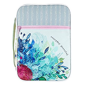 Creative Brands Faithworks-Watercolor Floral Canvas Bible Cover, 6.5 x 9.5-Inch, Everyday Grateful