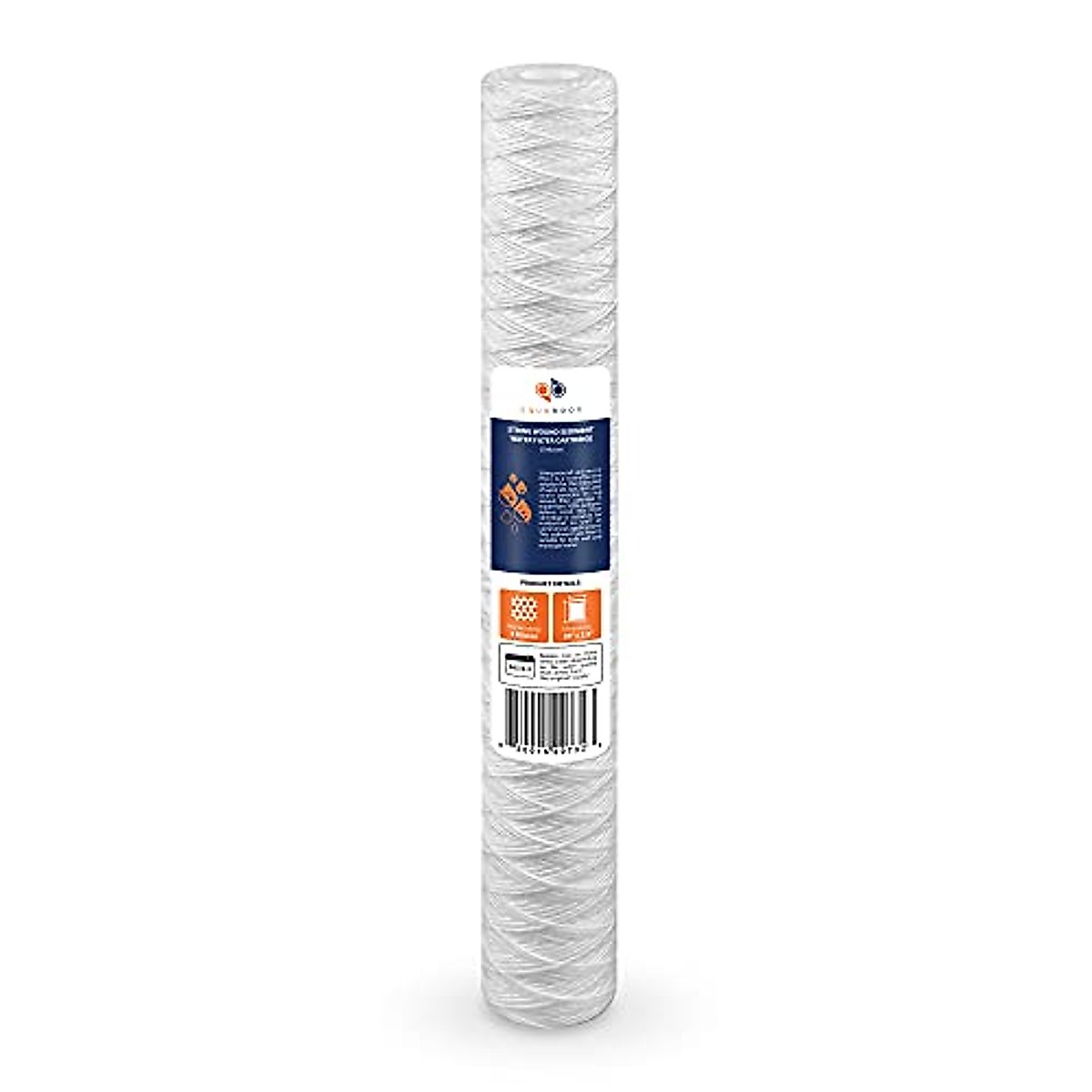 Aquaboon 5 Micron 20" x 2.5" String Wound Sediment Water Filter Cartridge | Universal Replacement for Any 20 inch RO Unit | Compatible with 101-230, PD-5-20, AP110-2C, P5-20, CFS124-C20, 10-Pack