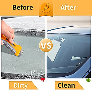 Razor Blade Scraper, 2 Pack Plastic Retractable Glass Scraper with 40 Pcs Extra Razor Blades, Cleaning Razor Scraper for Windows Metal Vinyl Car Glue