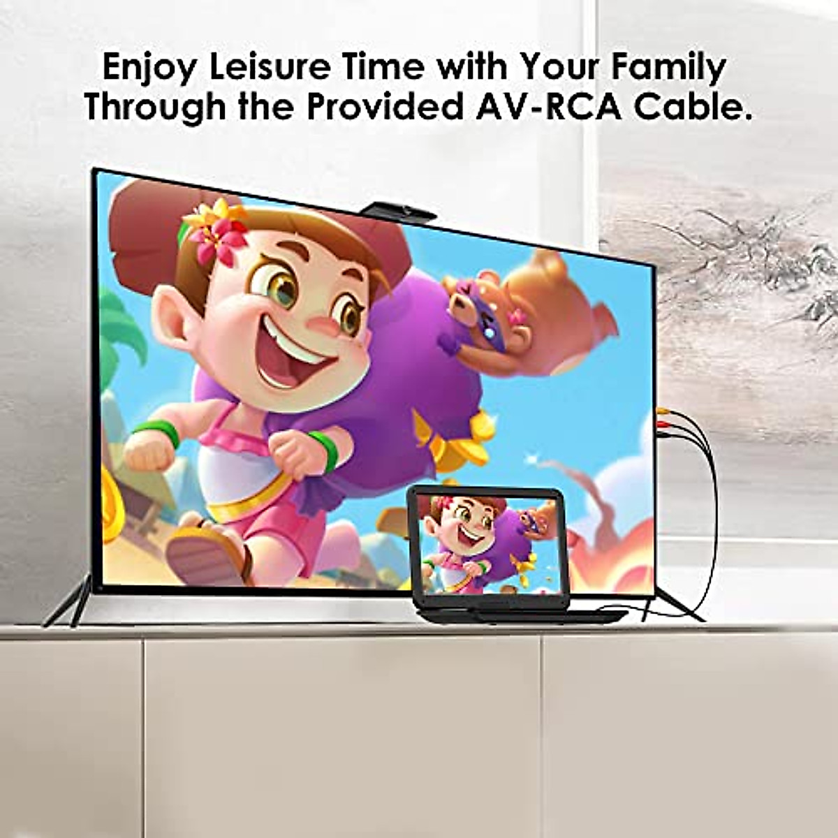 SUNPIN 17.9" Portable DVD Player with 15.6'' Large HD Swivel Screen, Screen Mirror Function, HDMI Input, Dolby Digital, 6 Hours Rechargeable Battery, Support USB and Multiple Disc Formats, Sync TV