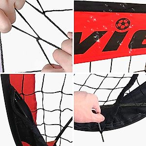 Wiel Soccer Goals, Set of 2 4'x3' Portable Kids Soccer Nets for Backyard Training and Team Game, Foldable Red/Black Pop Up Goal Set with Carry Bag Includes Mesh Ball Compartment