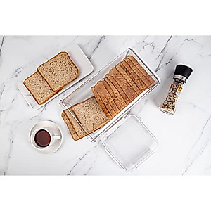 Baraiser Bread Box, Sandwich Size Bread Keeper, Bread Storage Container with Airtight Lid, Pack of 2