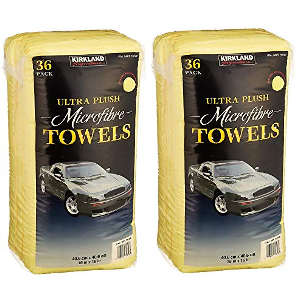 Kirkland Signature Ultra High Pile Premium Microfiber Towels, 36 Count (Pack of 2), Yellow - 713160