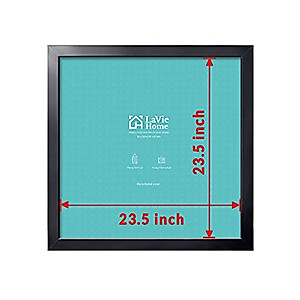 LaVie Home 24 x 24 Picture Frame, Square Poster Frame with High Definition Plexiglass, Horizontal or Vertical Wall Gallery Poster Frames Suitable for Photos, Artworks, Posters,Puzzle, Black 1pc