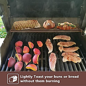 QuliMetal Stainless Steel Warming Rack for Weber Spirit II 200 Series (2017 and Newer), Weber Spirit II E210, II E220, II S210, II S220 with Up Front Control, Warming Grates Replace for Weber 67026