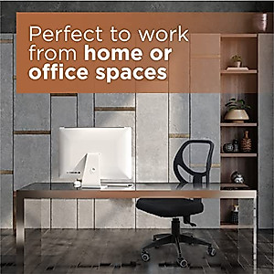 Comfty Fabric Seat and Nylon Base Mesh Back Swivel Task Chair, Black