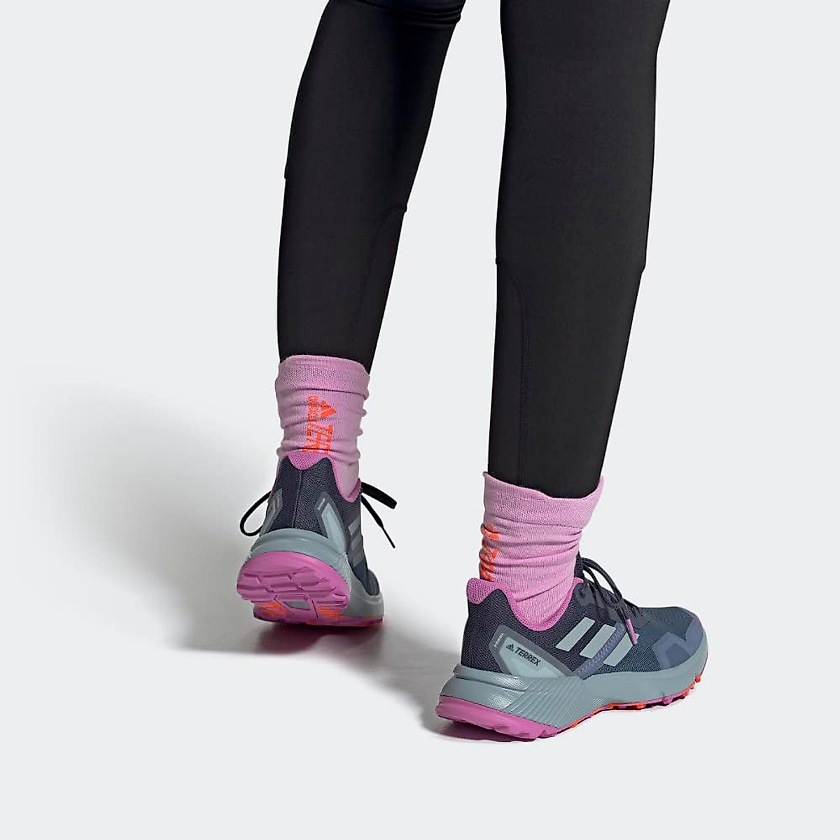 adidas Women's Terrex Soulstride Trail Running Shoe, Wonder Steel/Magic Grey Metallic/Pulse Lilac, 7.5