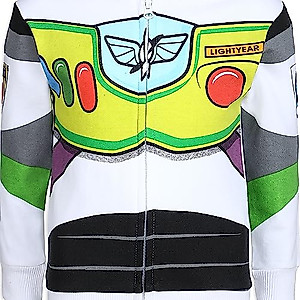 Disney Toy Story Boys’ Woody or Buzz Lightyear Zip Up Hoodie for Toddler and Little Kids – Yellow or White