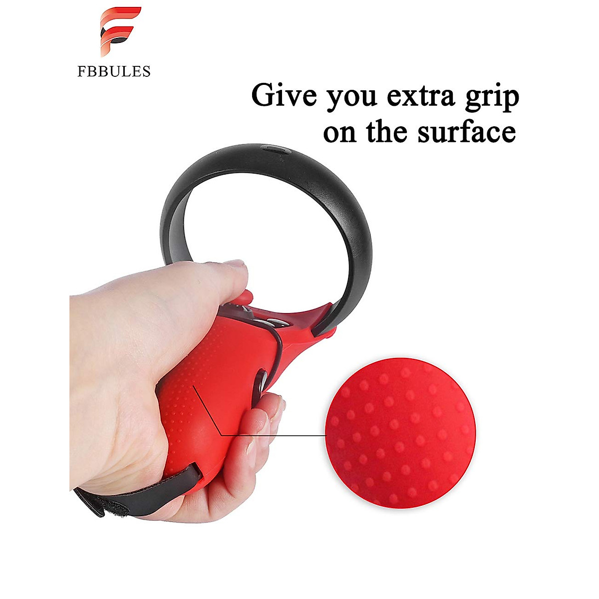 Silicone VR Touch Controller Grip Cover, Anti-fall Knuckle Strap, Sweatproof Joystick Cover for Oculus Quest/Rift S