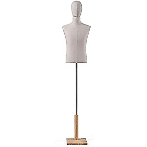 Tailors Dummy Male Maniquins Torso with Adjustable Height |Dressmakers Dummy with Stable Base for Dress Form Display