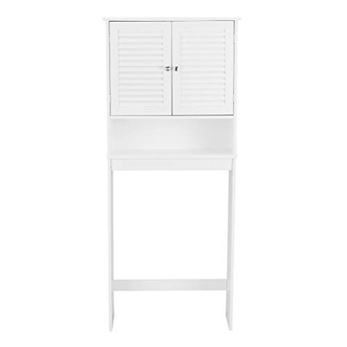 Zazza95shop Bathroom Modern Contemporary Space-Saver Medicine Cabinet Vanity Organizer Over The Toilet Shelf Storage Organizer Durable White MDF Furniture Freestanding 2 Door