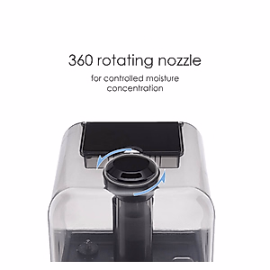 HemingWeigh Ultrasonic Mist Air Humidifier with Remote Control and Filter, Gray and Black, 1.2 Gallon