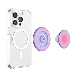 PopSockets Round Phone Grip Compatible with MagSafe, Adapter Ring Included, Phone Holder, Wireless Charging Compatible - Aura
