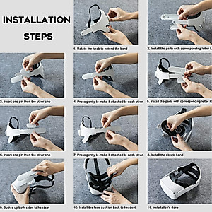 Orzero Head Strap Compatible for Quest 2 Accessories with Head Cushion Elite Strap Upgraded Comfortable Protective Head Strap Reduce Pressure Adjustable Headband