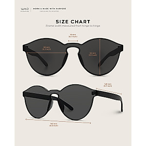 WearMe Pro Colorful One Piece Transparent Round Sunglasses | Fun Rimless Glasses for Women and Men | Retro Festival Sunnies