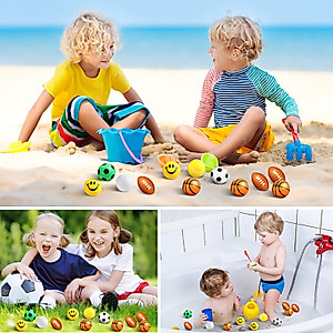 40 Pcs Sports Balls Bulk Kids Small Mini Stress Ball for Party Favor Toy, Including Basketball, Football, Volleyball Baseball, Soccer, Tennis for Stress Relief School Carnival Operation Christmas