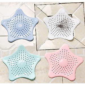 HLLMX, LLMX 4 PCS Starfish Hair Catcher Bathroom Drainage Net Kitchen Filter Cover Bathtub Drainage Net Hair Catcher Is Used To Prevent Blockage Of Kitchen And Bathroom Drainage Outlets