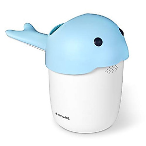 Navaris Baby Hair Rinser - Cute Animal Cup for Bath with 3 Different Pour Spouts - Rinse Shampoo and Keep Water Out of Baby's Face and Eyes - Blue