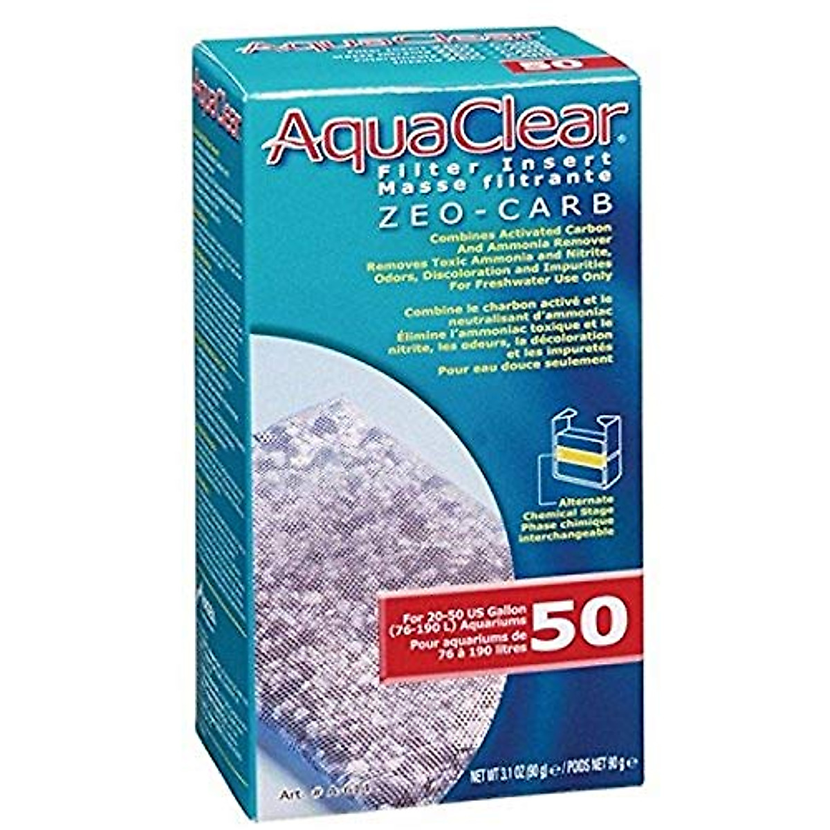 AquaClear 50 Zeo-Carb Filter Insert, Aquarium Filter Replacement Media, A614