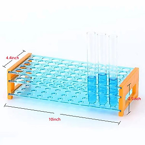 Plastic Test Tube Rack for 16/18mm Tubes, Lab Test Tube Holder Rack, Holds 50, Detachable (1pacs)