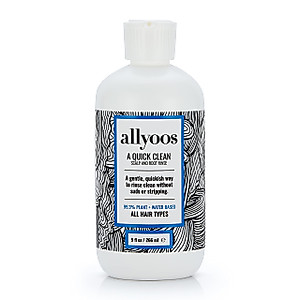 Allyoos A Quick Clean, Hair Rinse, Removes Sweat, Oil & Buildup From Scalp & Hair, No Suds, Dry Shampoo Alternative, Balances Scalp, Sulfate-Free