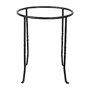 Achla Designs FB-14 Ring Wrought Iron Metal Plant birdbath Bowl Stand Flowerpot Holder, Black