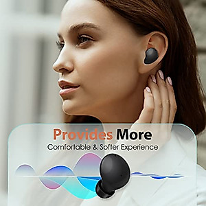 Memory Foam Tips for Samsung Galaxy Buds 2 / Plus / Beats Studio Buds, No Silicone Eartips Pain, Anti-Slip Replacement Ear Tips, Fit in The Charging Case, 3 Pairs (Assorted Sizes S/M/L, Black)