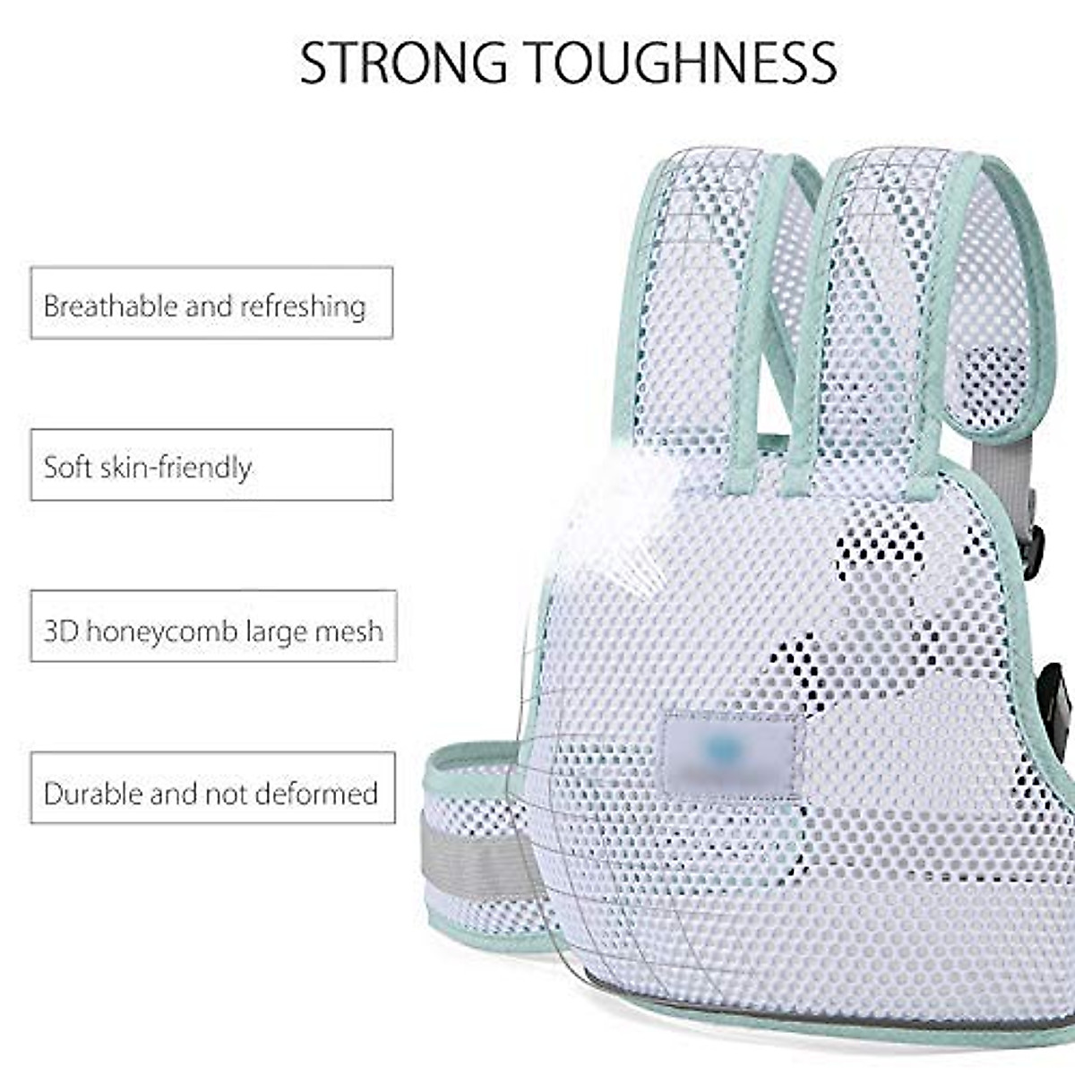 MOCOHANA Childrens Motorcycle Safety Harness Breathable Mesh Adjustable Kids Safety Seat Strap Carrier for Bike Riding Reflective, Green