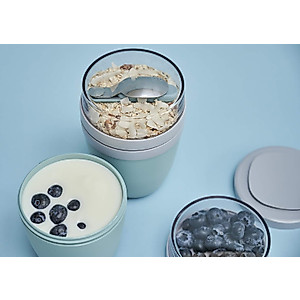 Mepal Ellipse Nordic Blue Foldable Spoon-Reusable-Cutlery for Travel-Ideal for Cereal Cups to Go-Dishwasher Safe, zzzz-s